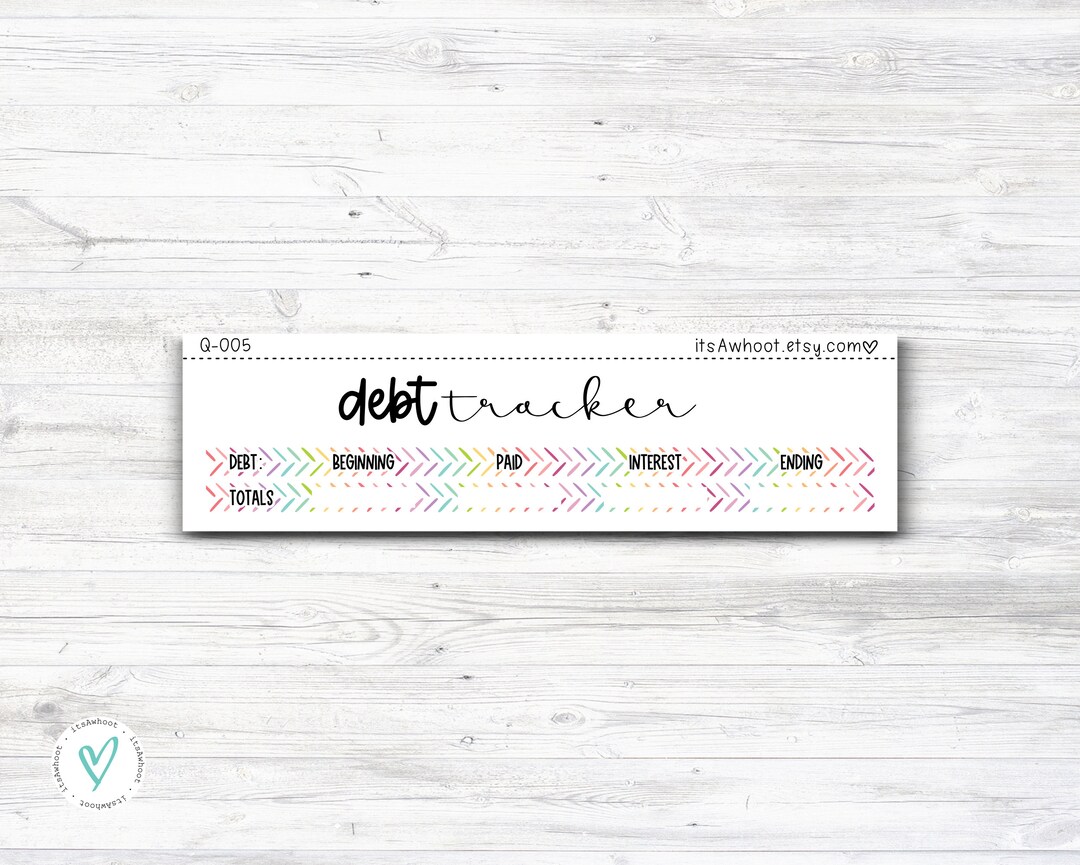 DEBT TRACKER Budget Sticker Kit - 7x9 Planner (Q005) - Etsy
