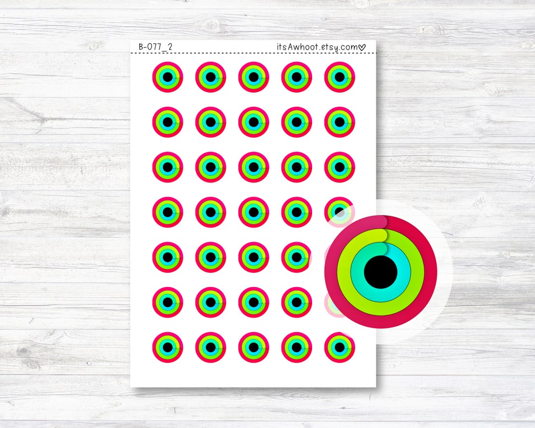 Activity Rings Sticker, Closed Rings Smart Watch Activity Tracking ...
