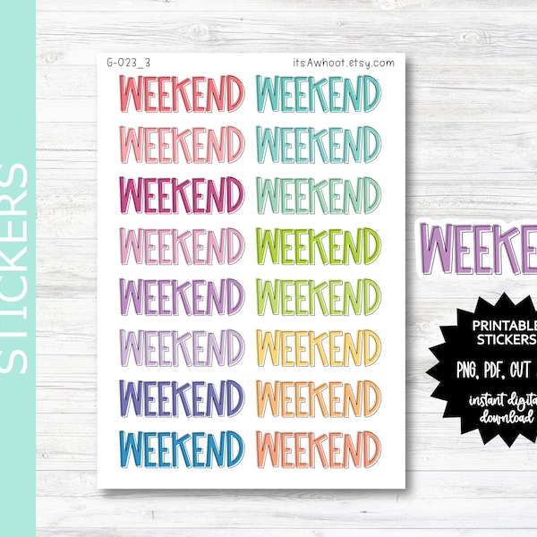 Weekend Stickers - Etsy