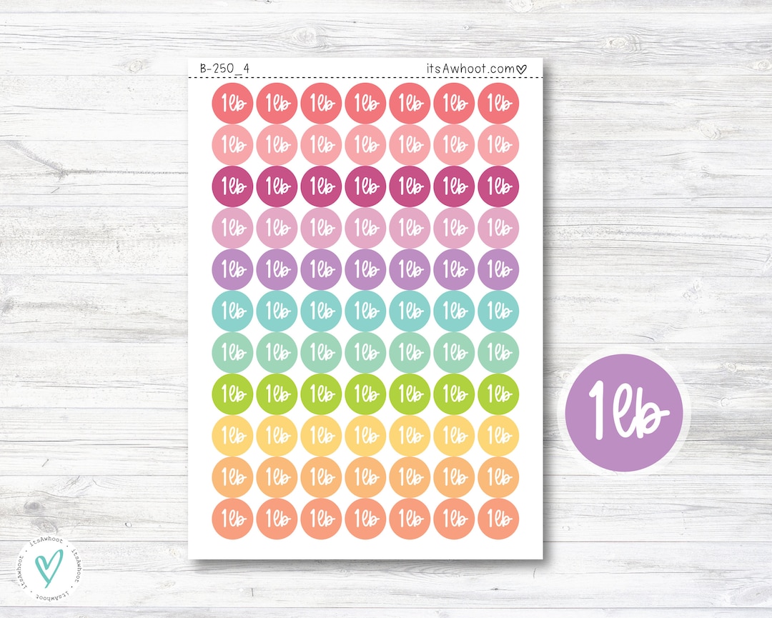 1 Lb Weight Loss Tracker Planner Stickers, 1 Lb. Lost Stickers, Pounds ...