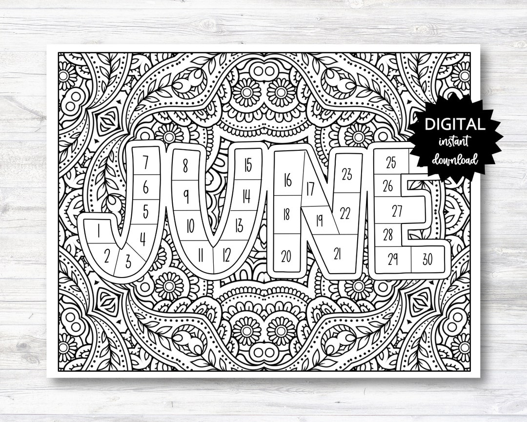 June Habit Tracker Coloring Sheet Printable, Month Habit Tracker ...