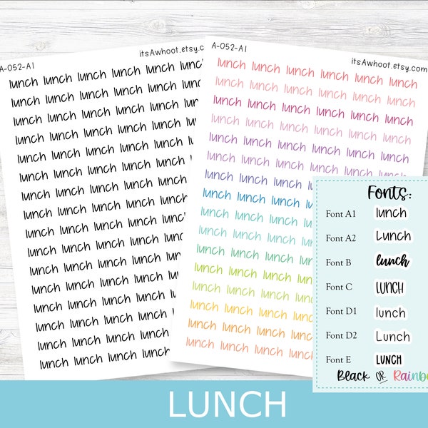 Lunch Stickers - Etsy