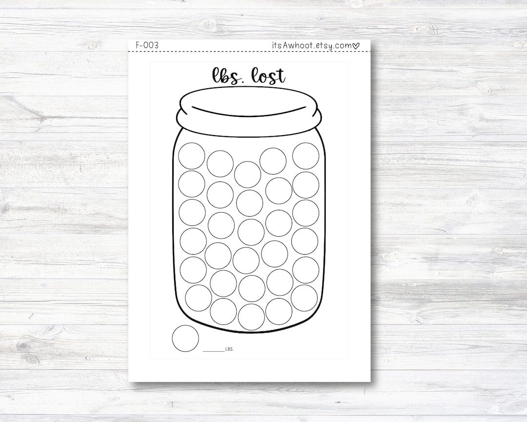 Lbs. Lost Mason Jar Dashboard Sticker, Mason Jar Pounds Lost Motivation ...