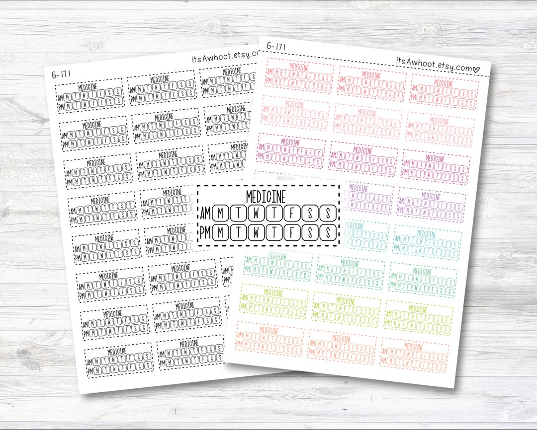 Medicine Am/pm Habit Tracker Planner Stickers, Medicine Habit Tracker ...