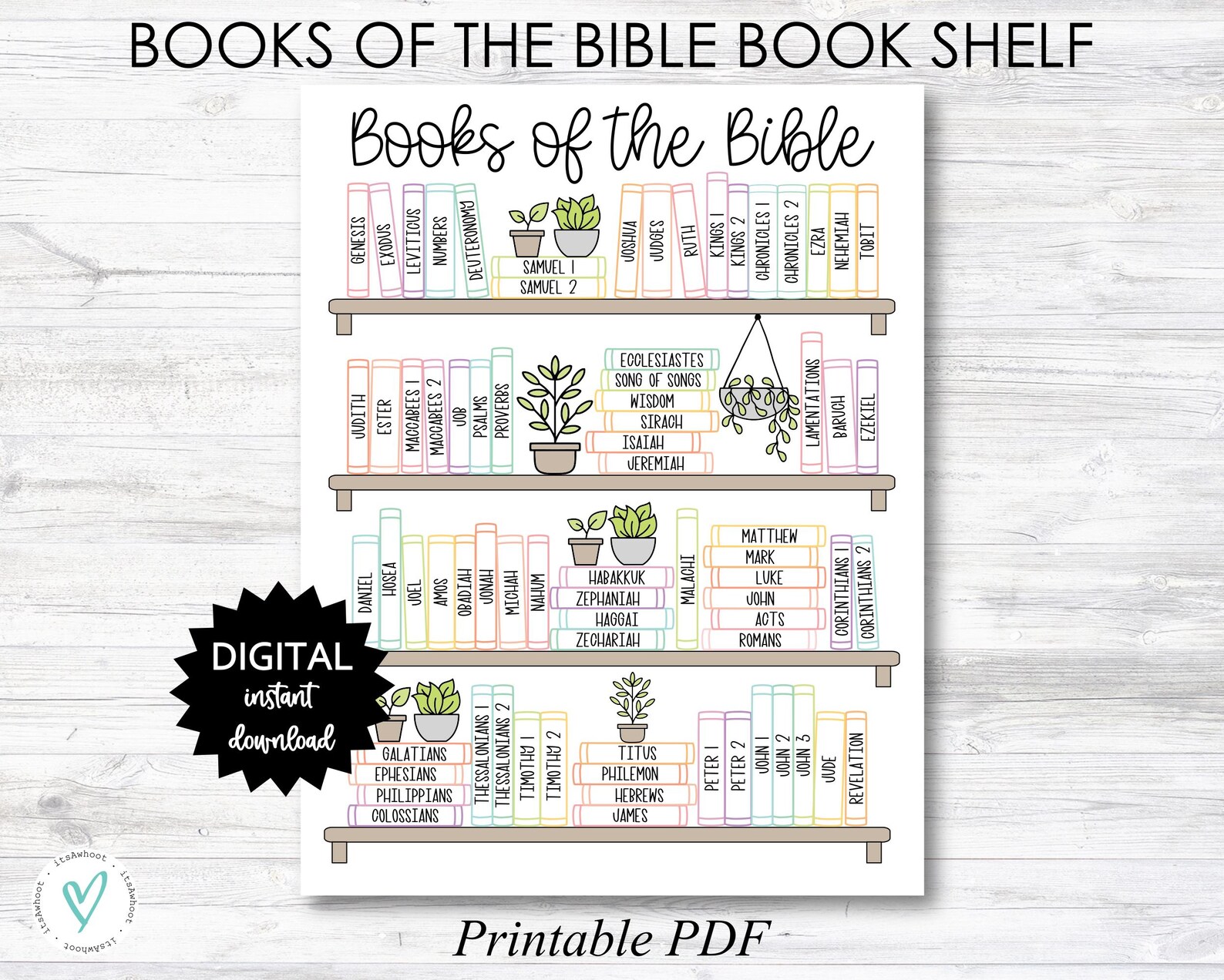 Books of the CATHOLIC Bible Book Shelf Tracker, Bible Books Coloring ...