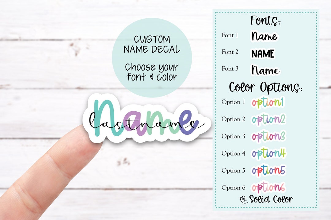 Personalized Name & Last Name Decal, Custom Name Sticker With Your ...