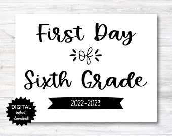 First Day Sixth Grade 2023 - Etsy
