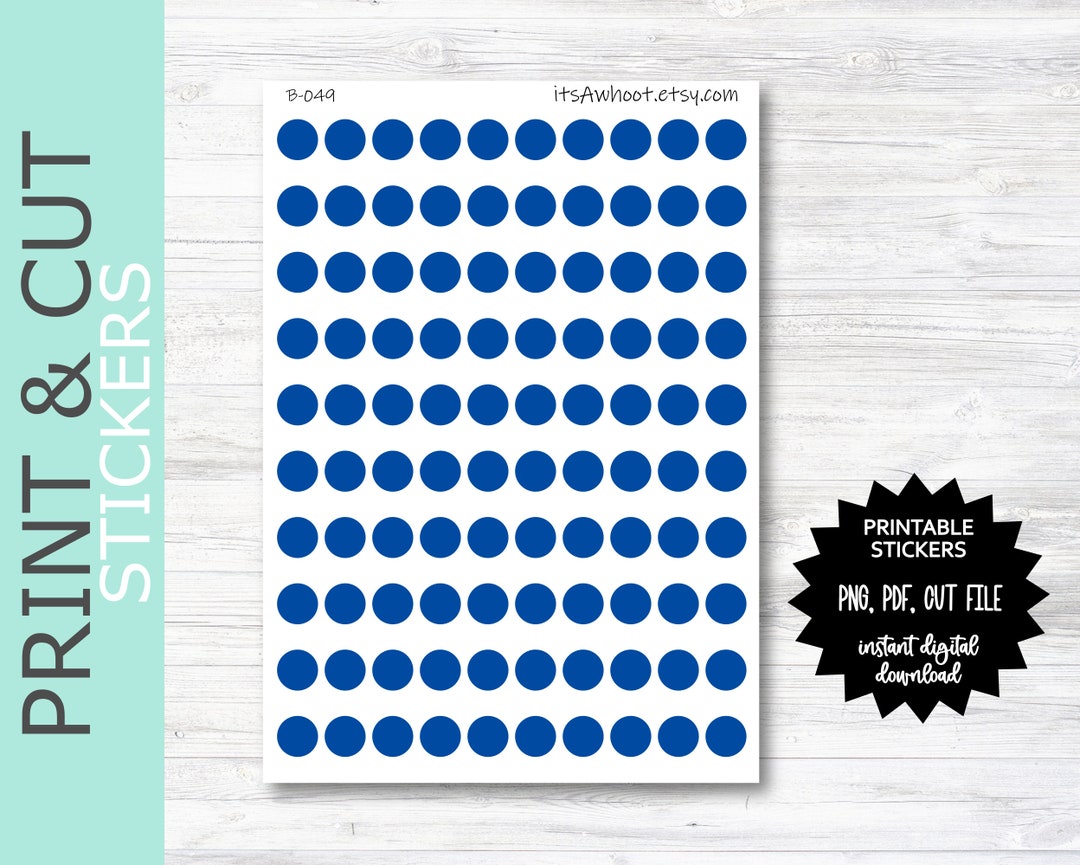 Blue Dot Stickers PRINT & CUT Planner Stickers B049PC - Etsy