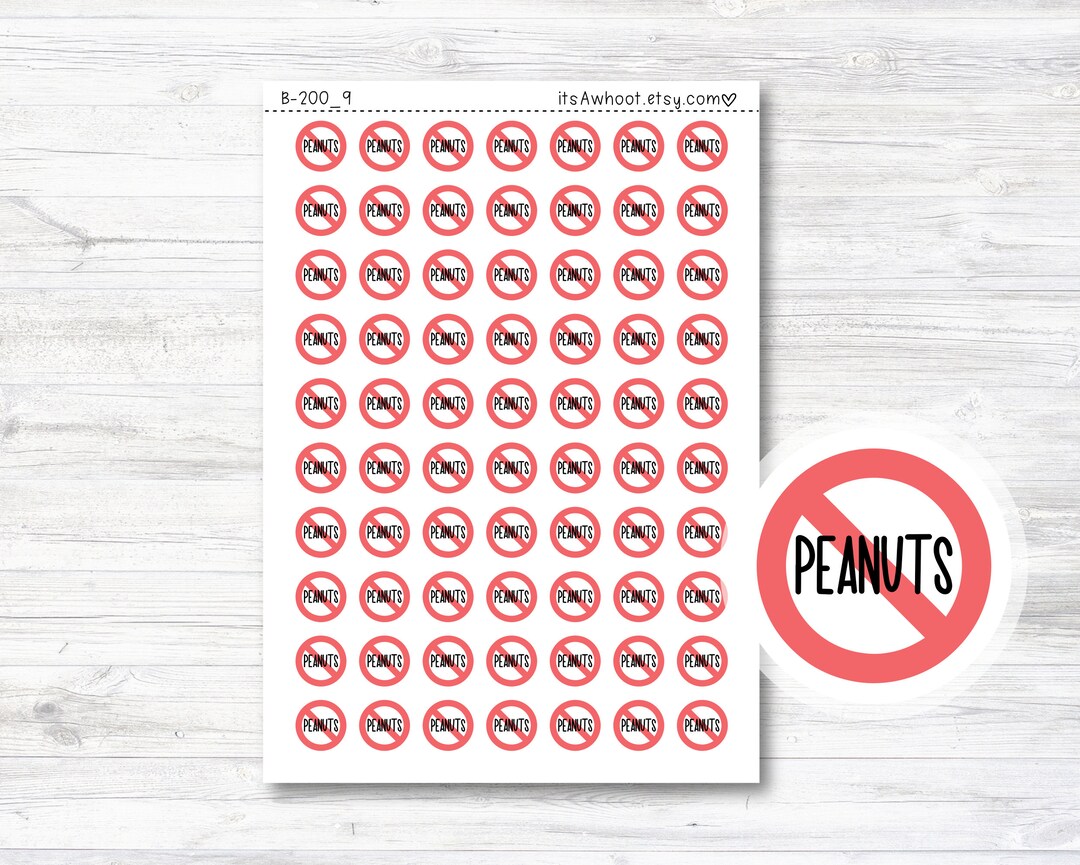 No Peanuts Planner Stickers, No Peanuts Sticker (B200_9) - Etsy