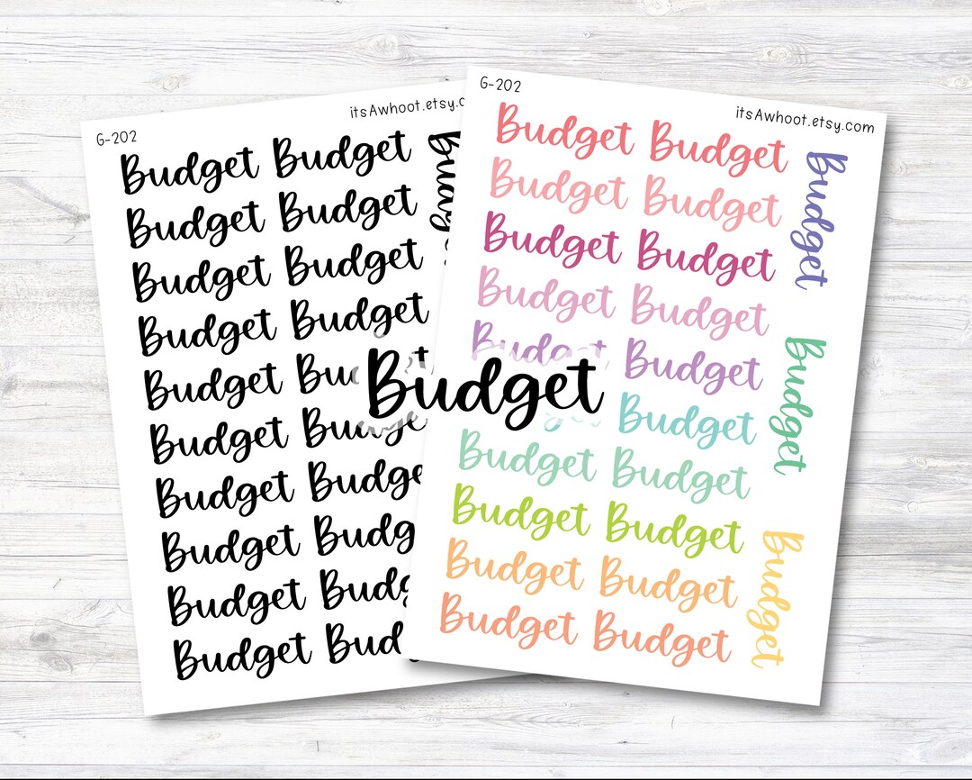 BUDGET Script Header Stickers, Budget Planner Stickers (G202) - Etsy