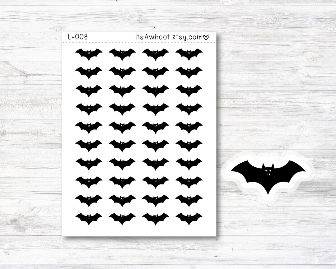Black Bat Stickers - SMALL DECO SHEET .5" Stickers (L008) - Etsy