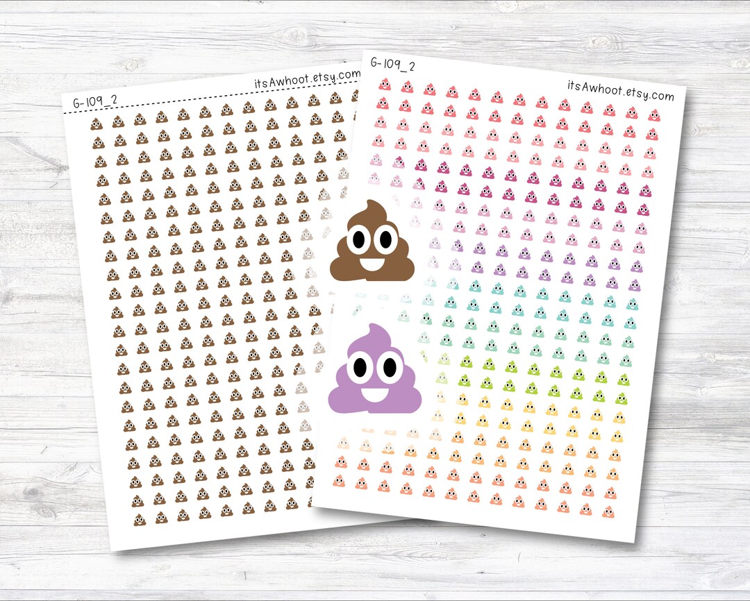Poop Icon Sticker Poop Planner Sticker Poop Stickers Mini - Etsy