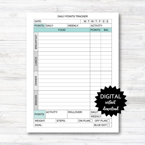 Weight Watchers Printable - Etsy