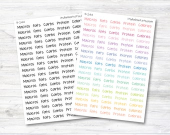 Macros Tracking Planner Stickers - Etsy