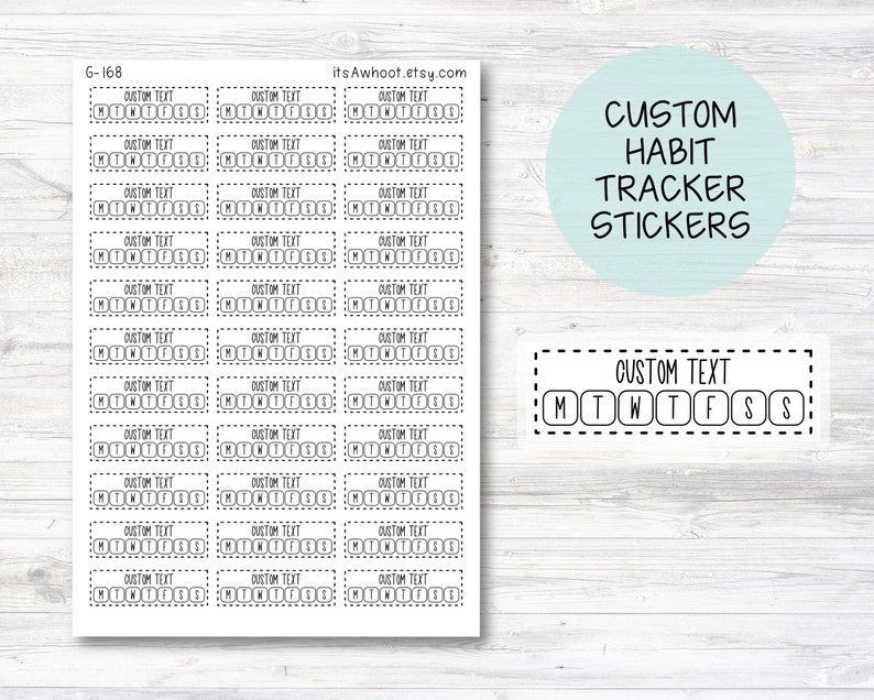 Personalized Habit Tracker Box Label Planner Stickers With - Etsy
