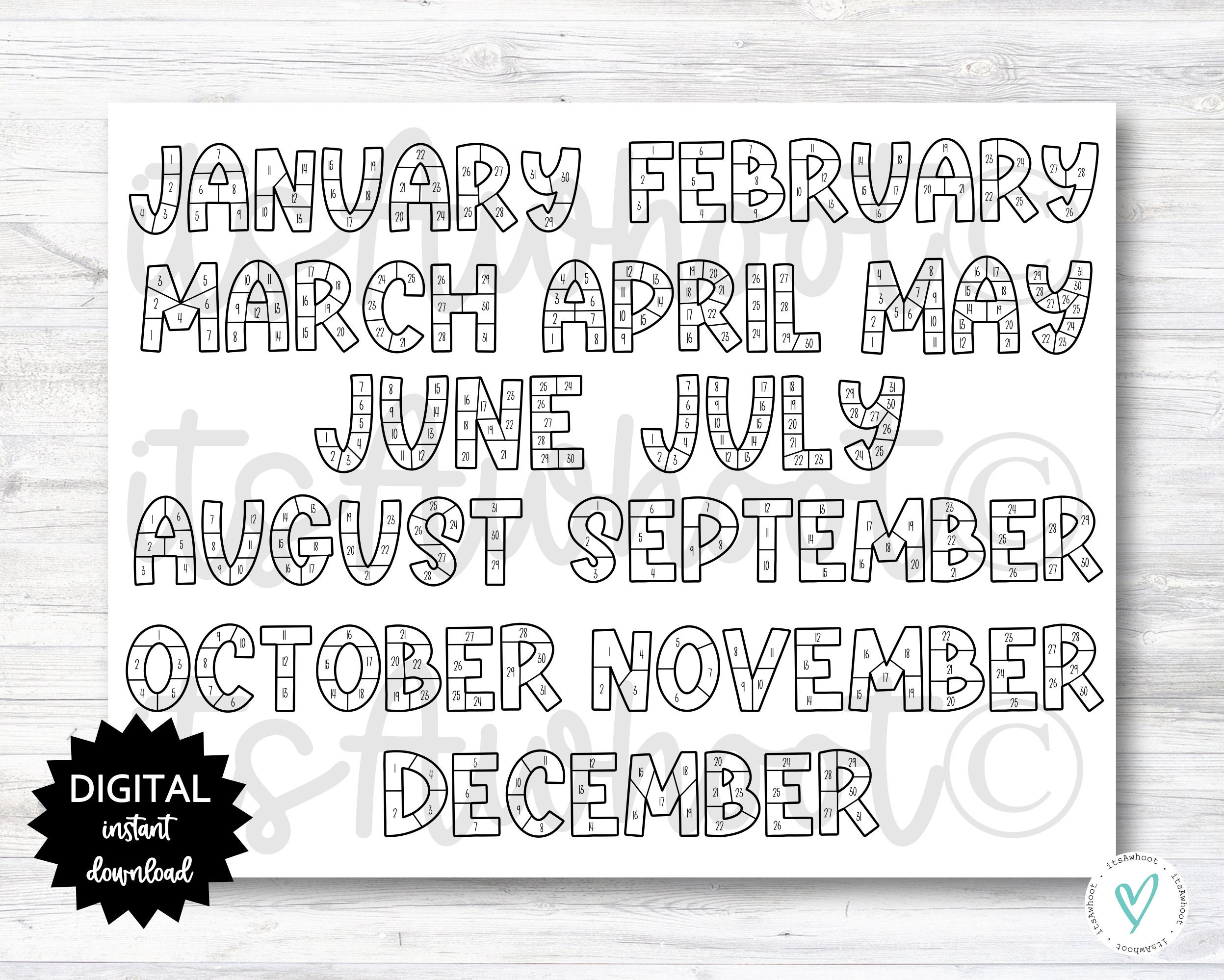 Habit Tracker Coloring Sheet Printable, Month Habit Tracker Coloring ...