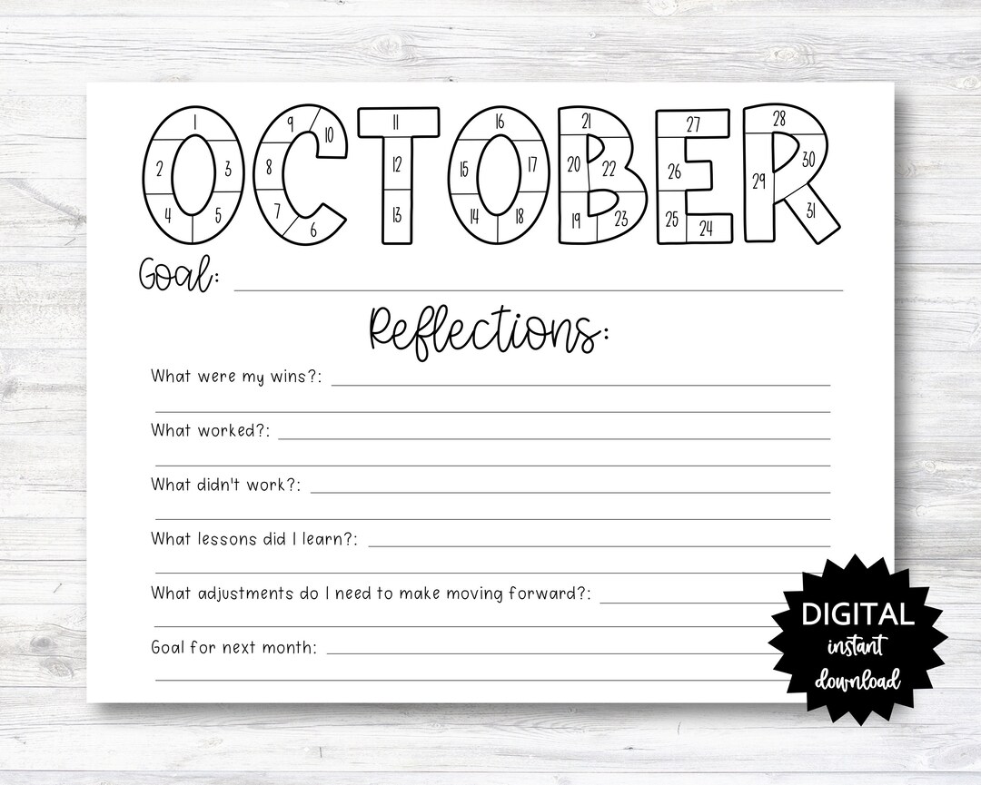 October Habit Tracker Coloring Sheet Printable, Month Habit Tracker ...