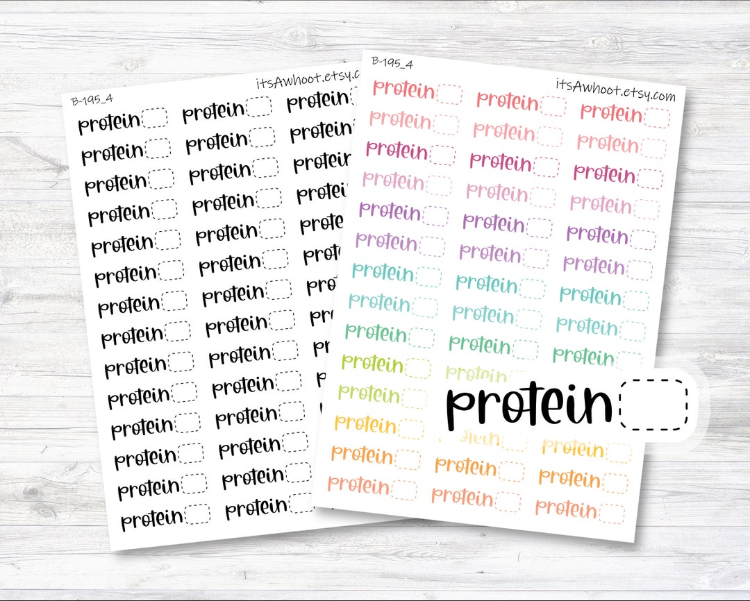 Protein Stickers, Protein Script Planner Stickers (B195_4) - Etsy