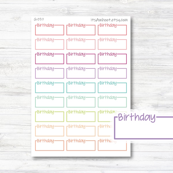 Birthday Planner Stickers - Etsy