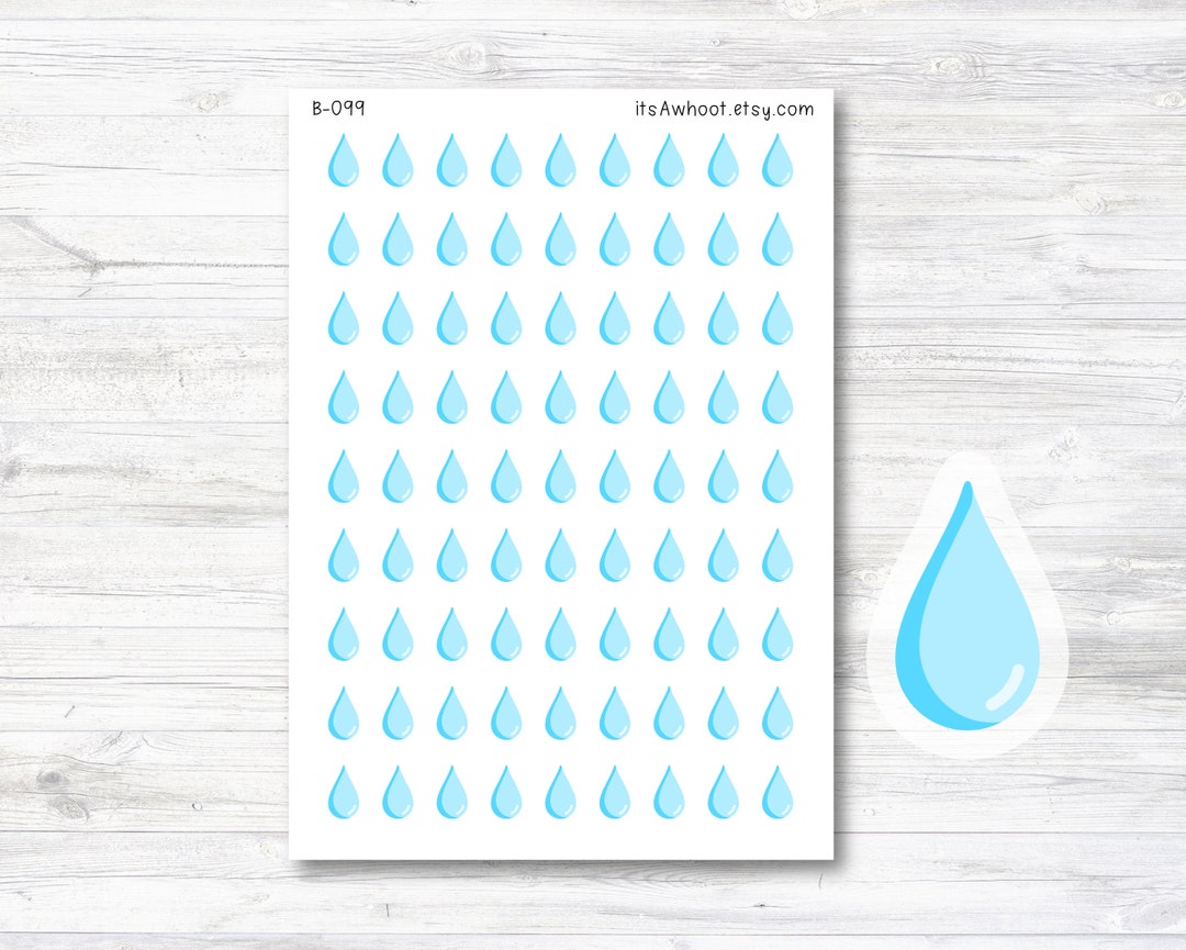Water Droplet Stickers, Water Tracking Planner Stickers (B099) - Etsy