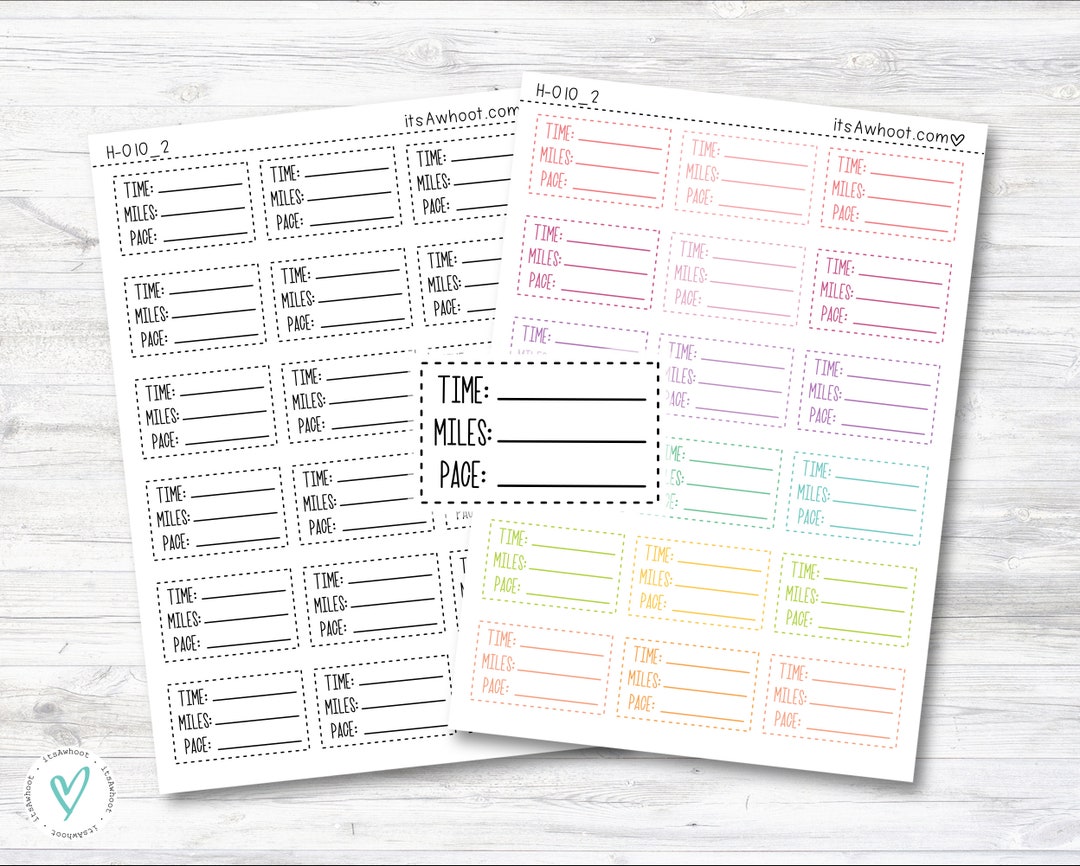 Running Stats Tracking Stickers - Dash Box - Set of 18 (H010_2) - Etsy