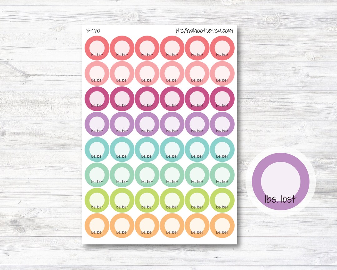 Lbs Lost Stickers, Pounds Lost Stickers (B170) - Etsy