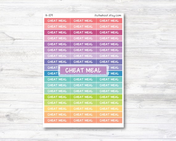 CHEAT MEAL Header Label Sticker Skinny Planner Sticker - Etsy