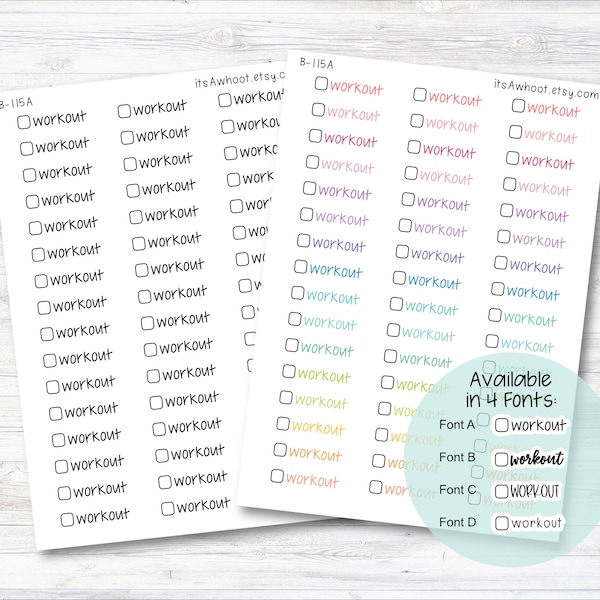Workout Stickers - Etsy