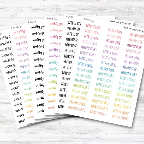 Goals Stickers - Etsy