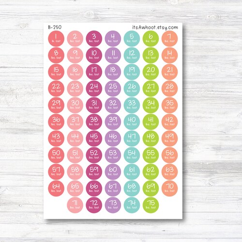 Weight Loss Milestone Stickers Lbs. Lost Stickers Pounds - Etsy