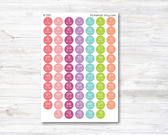 Me & My Big Ideas 300 Pcs Weight Scales Sticker,1 Inches Fitness ...