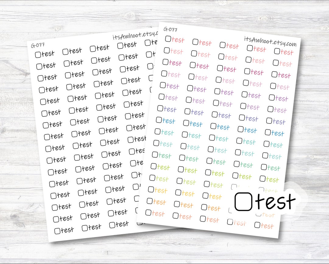 Test Script Stickers With Checkbox Planner Stickers, Test Stickers ...