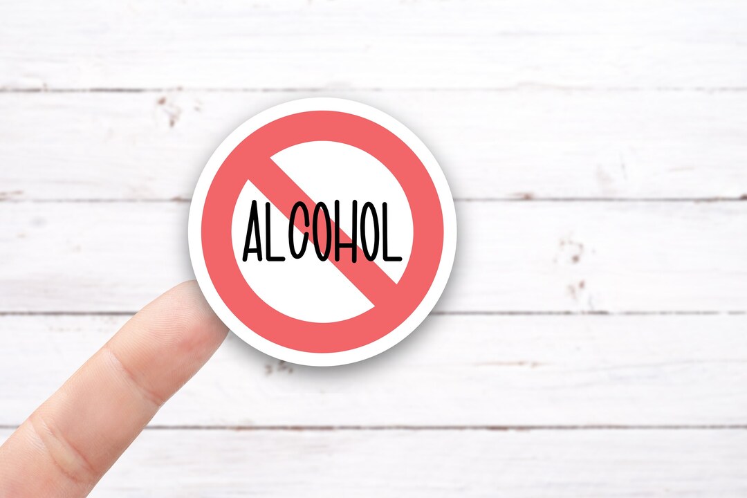 NO ALCOHOL Vinyl Decal - Available in 2" or 2.5" (I004) - Etsy