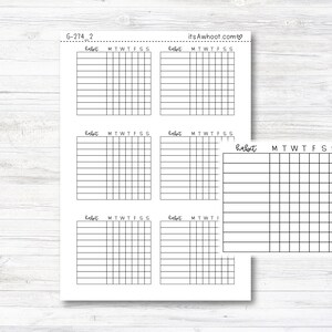 Weekly Habit Tracker Planner Stickers - Sunday or Monday Start/5 or 10 ...