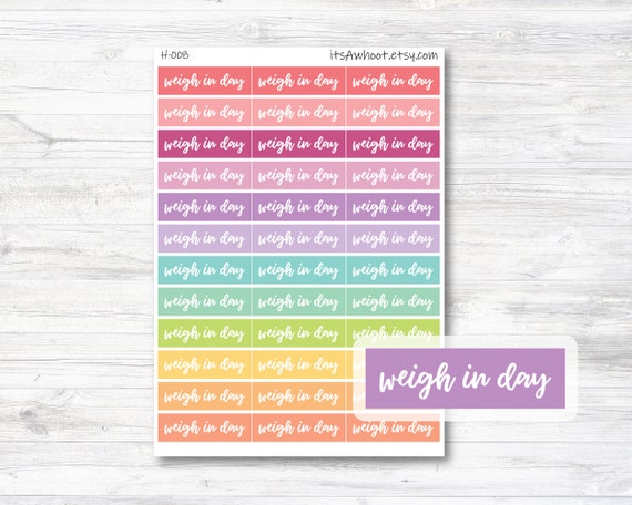 Small Labels B066 Daily Weight Stickers Weight Watchers Weekly Planner ...