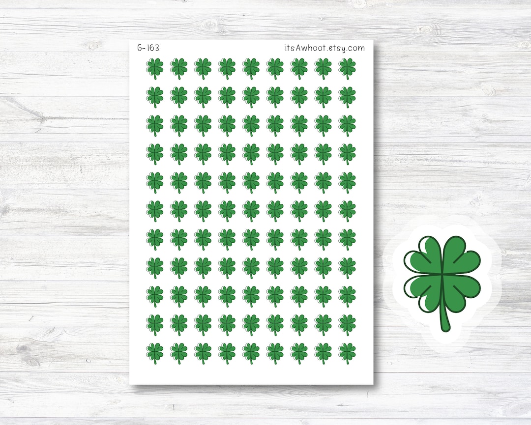 Four Leaf Clover Sticker / Clover Icon Sticker, Clover Planner Stickers ...