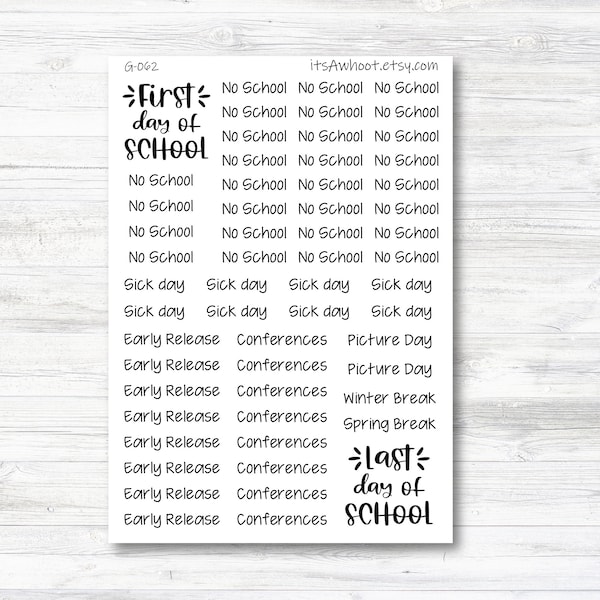 School Year Planner Stickers - Etsy