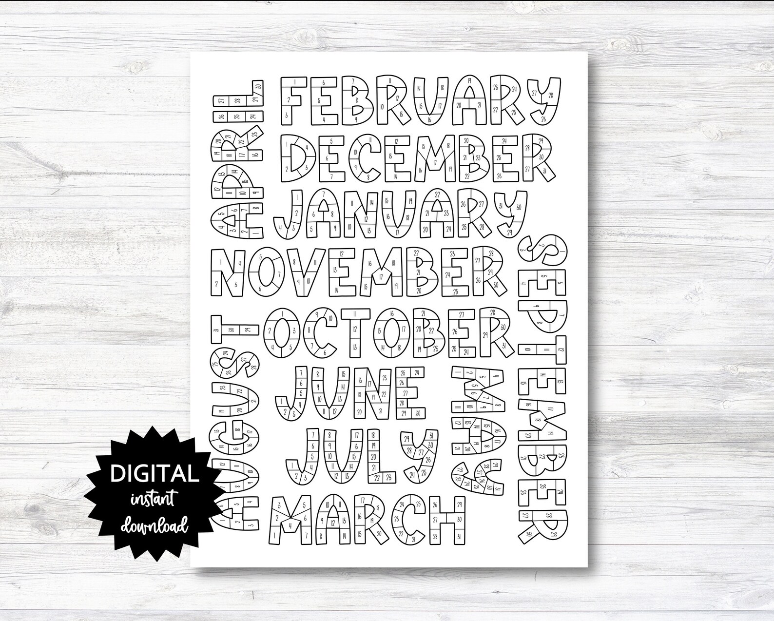 Habit Tracker Coloring Sheet Printable Month Habit Tracker - Etsy