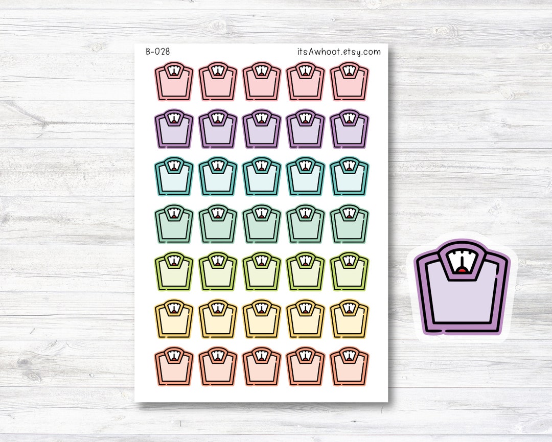 Weight Scale Planner Stickers, Scale Stickers (B028) - Etsy