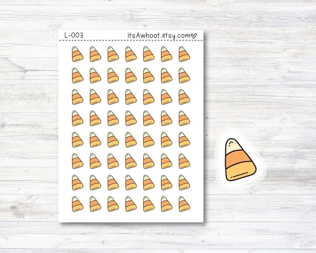 Candy Corn Stickers - SMALL DECO SHEET .5" Stickers (L003) - Etsy