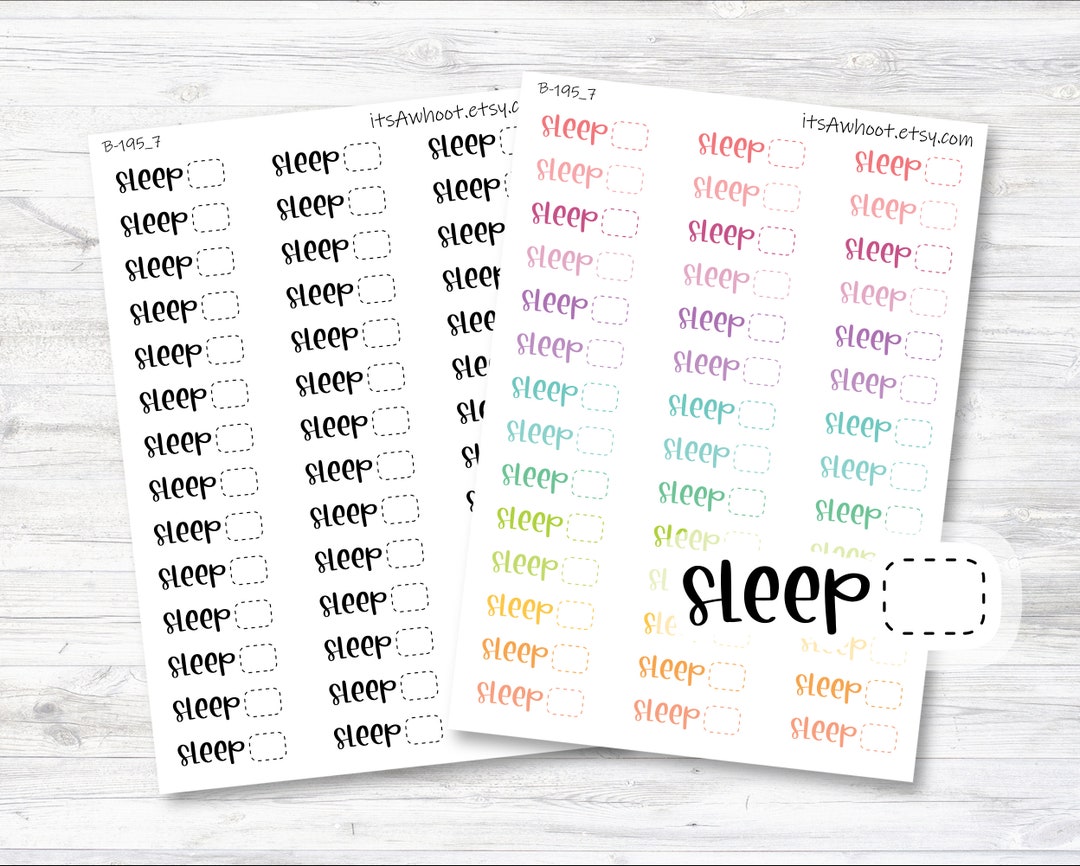 Sleep Stickers, Sleep Script Planner Stickers (B195_7) - Etsy
