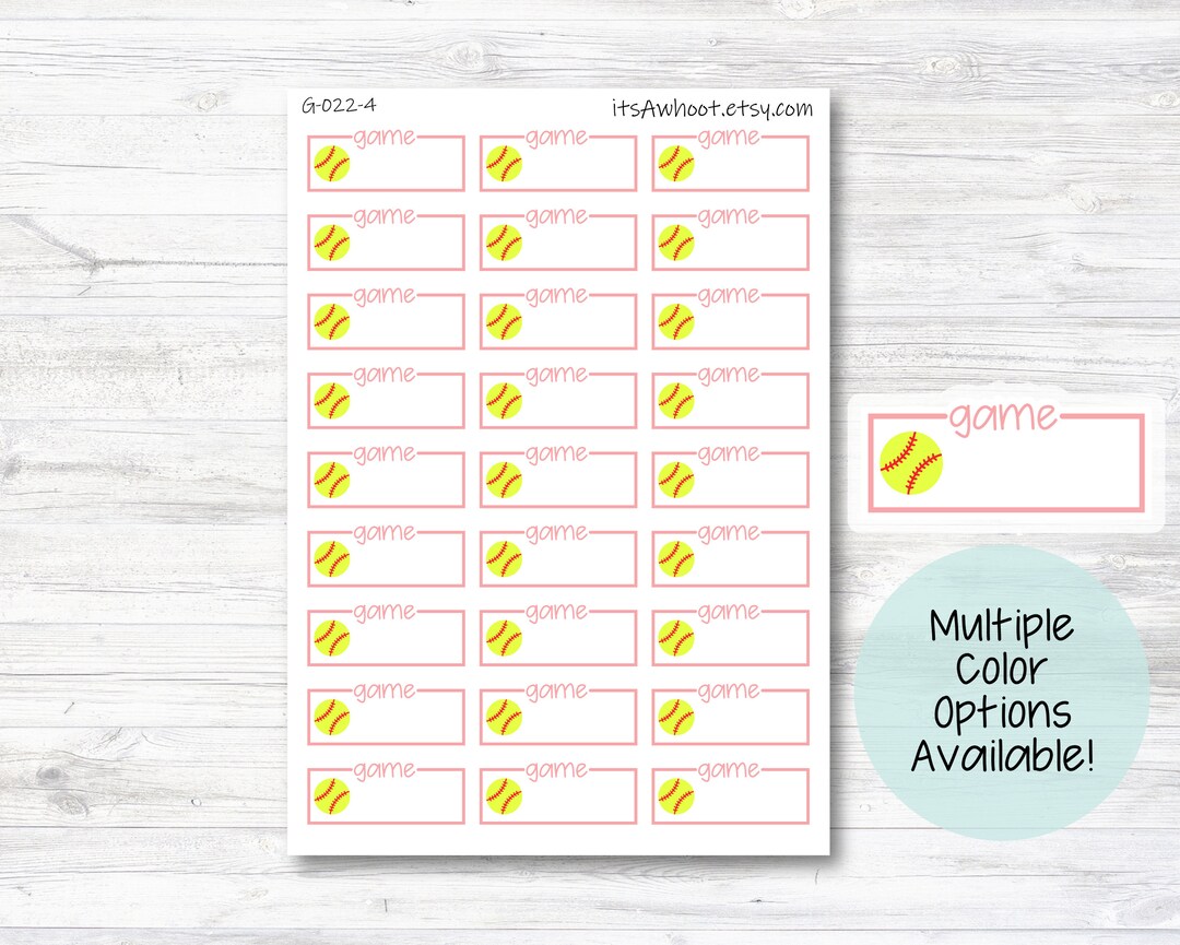 Softball Game Script Box Label Planner Stickers (G022) - Etsy