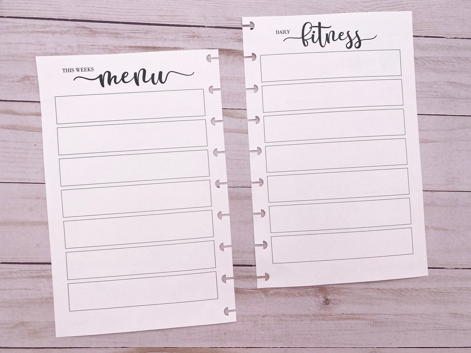 2 Sided Menu/meal Plan & Fitness Plan With Weight Watchers WW | Etsy