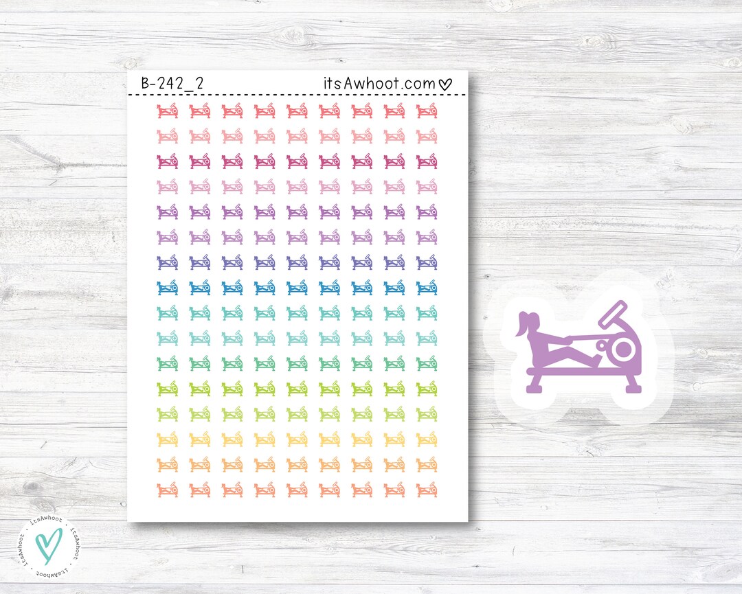 Rowing Machine Planner Stickers, Indoor Rowing Stickers, Rowing Icon ...