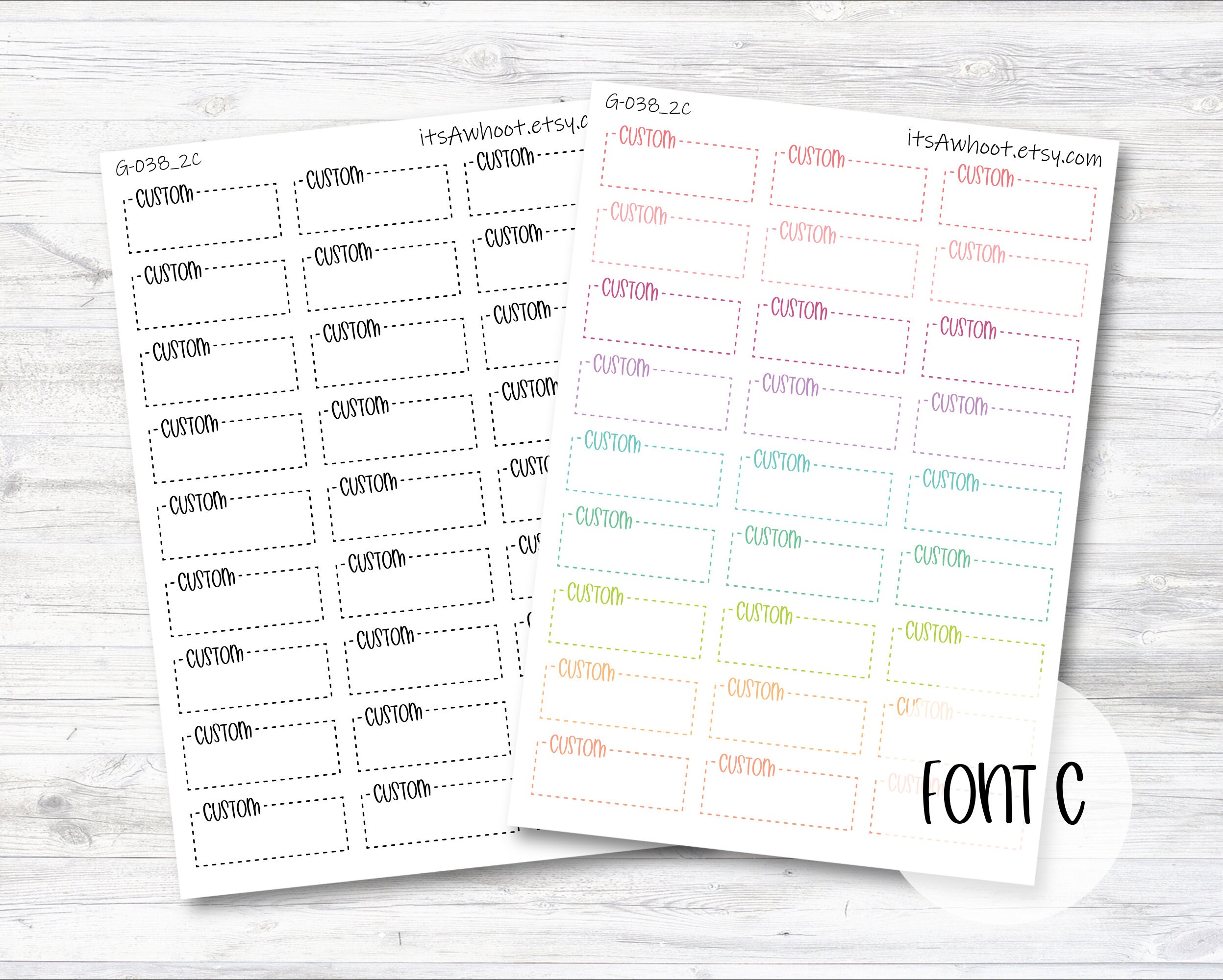 Personalized Script Dash Box Label Planner Stickers With Your - Etsy