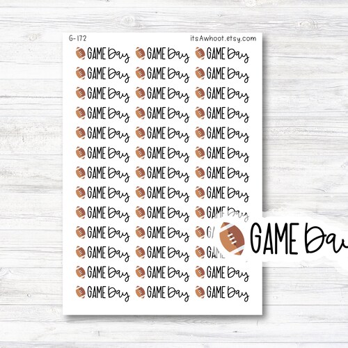 Game Day Football Planner Stickers Sport Planner Stickers - Etsy