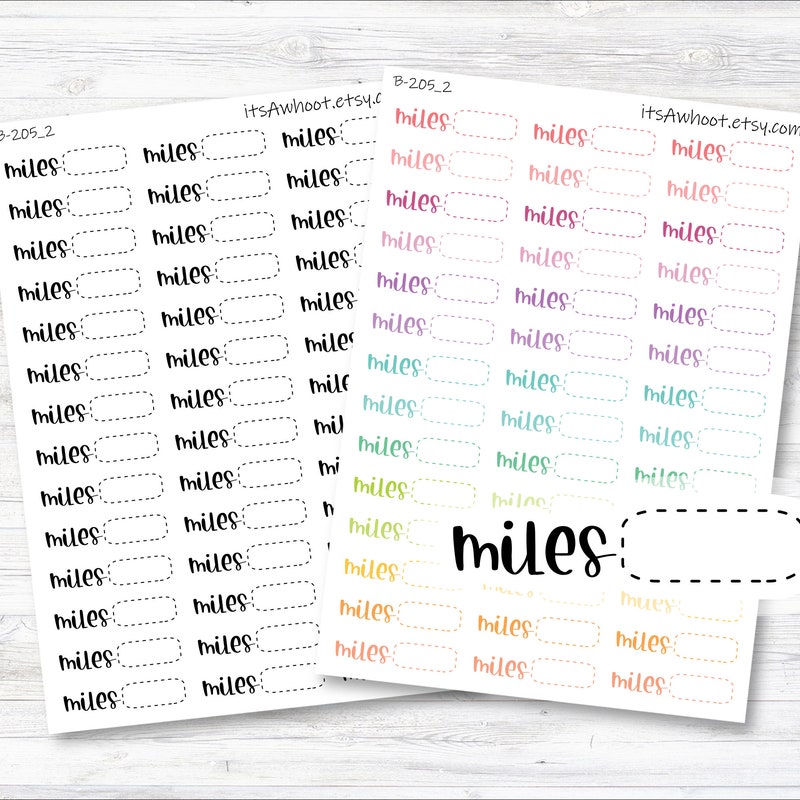 Miles Tracker Stickers - Etsy