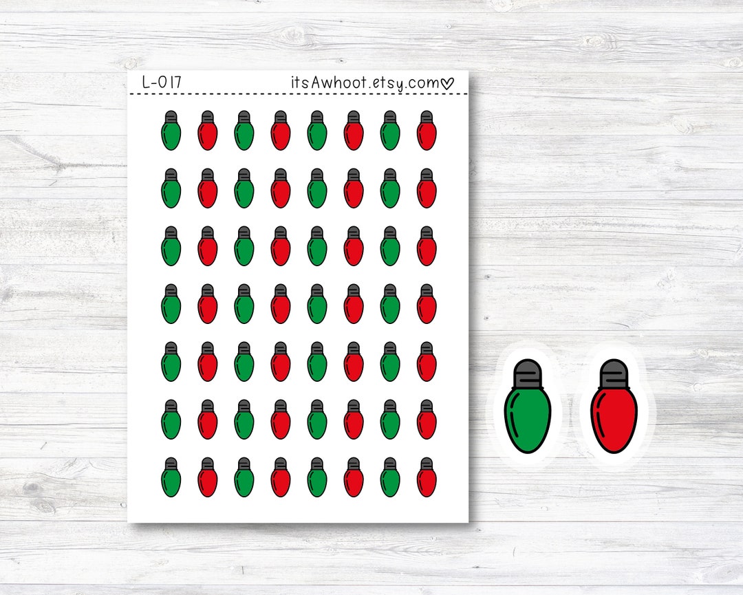 Christmas Light Bulb Stickers - SMALL DECO SHEET .5" Stickers (L017) - Etsy