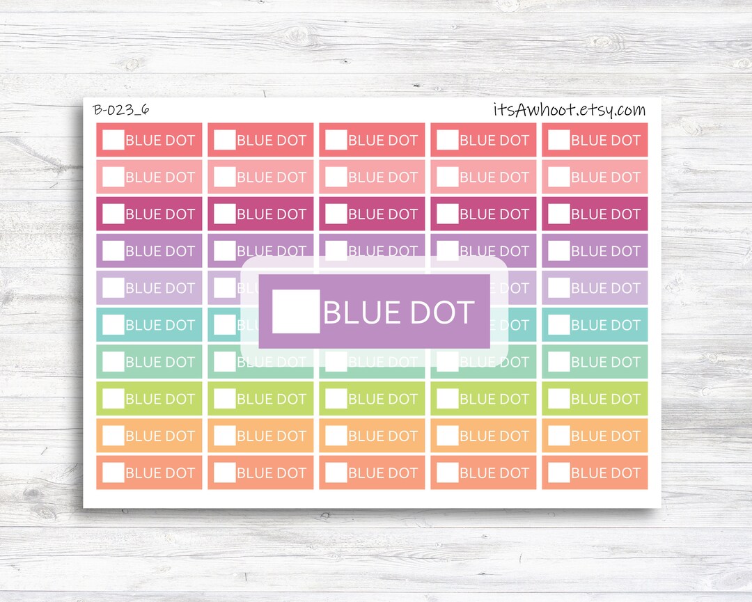 Blue Dot Check off Tracker Stickers Small Labels B023_6 - Etsy