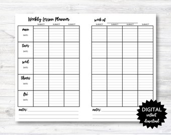 Printable Teacher Lesson Plan - Etsy